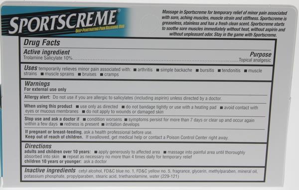 Sportscreme Fast Pain Relief No Unpleasant Odor Pain Relieving Rub | Hy ...