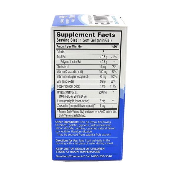 Bausch + Lomb Ocuvite Adult 50+ Eye Vitamin & Mineral Supplement Soft ...